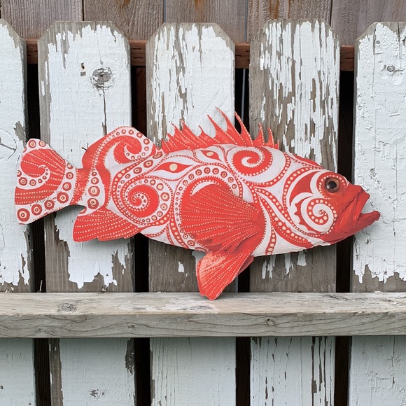 Art | Red Snapper Fish Wall Decor Alaska Artist | Poshmark